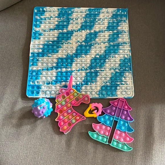 Pop it Fidgets | Toys | Pop It Fidget Board Unicorn Tree And Ball Toy ...